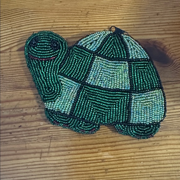 Source Unknown | Other | Beaded Turtle Decor Green And Black Change ...